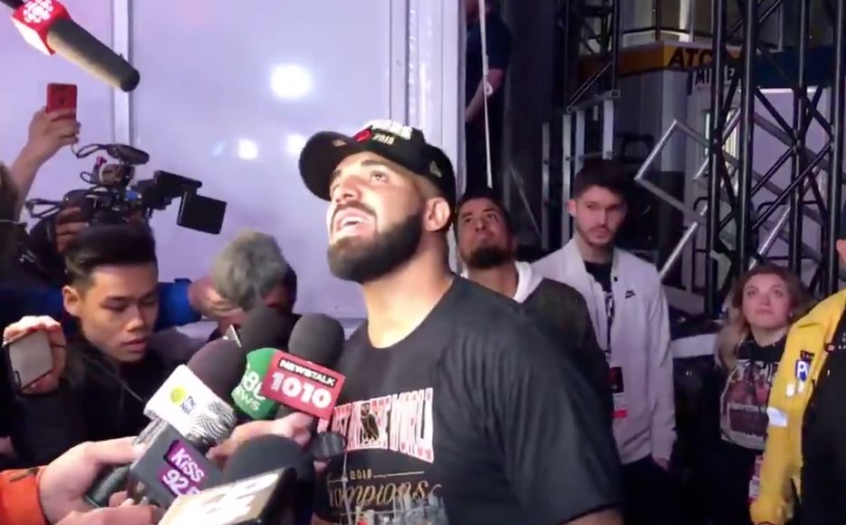 ICYMI: This Video Of Drake Taking Credit For the Raptors' Win Is Insane