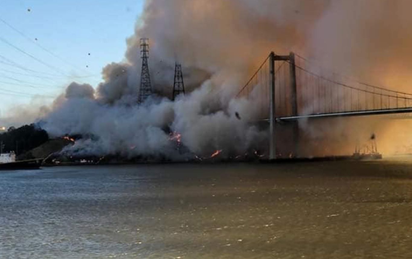 Fire In Vallejo Jumps Across Carquinez Strait To Crockett, Shuts Down ...
