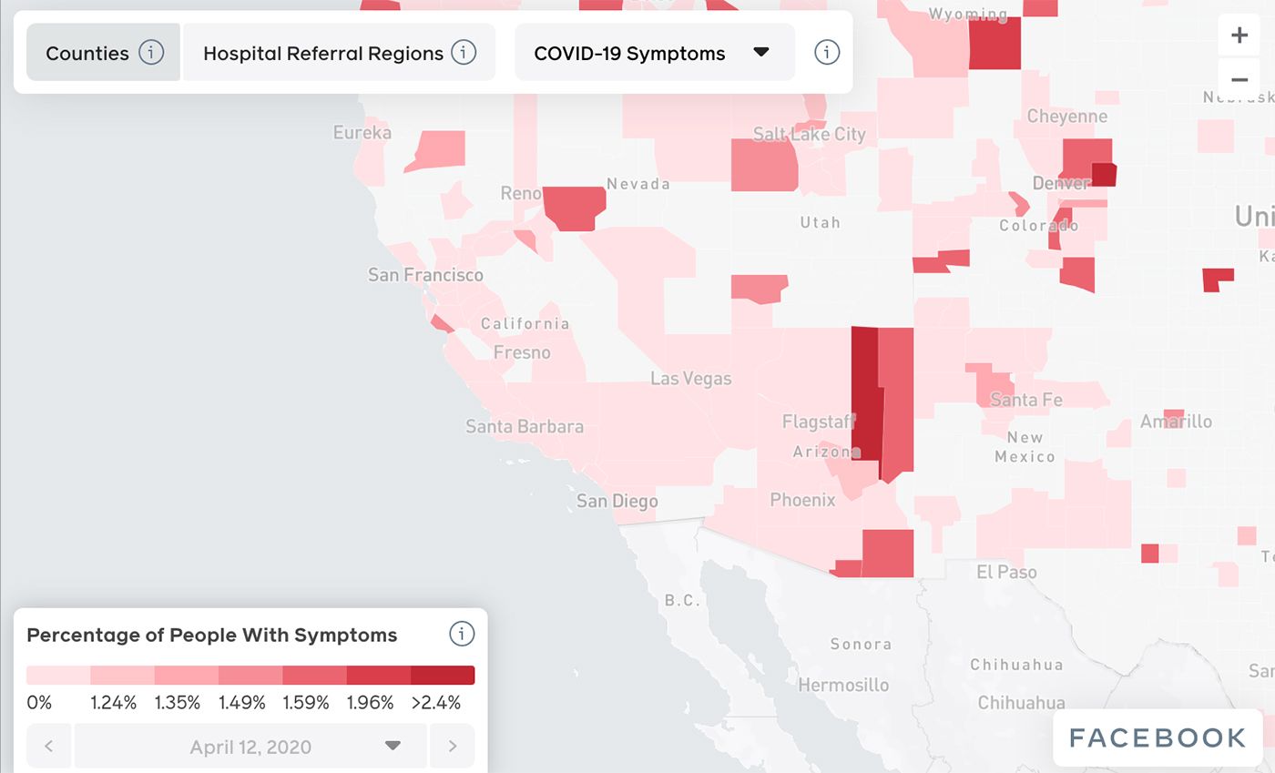 Facebook Launches County-by-County Coronavirus Symptom Reporting Tool