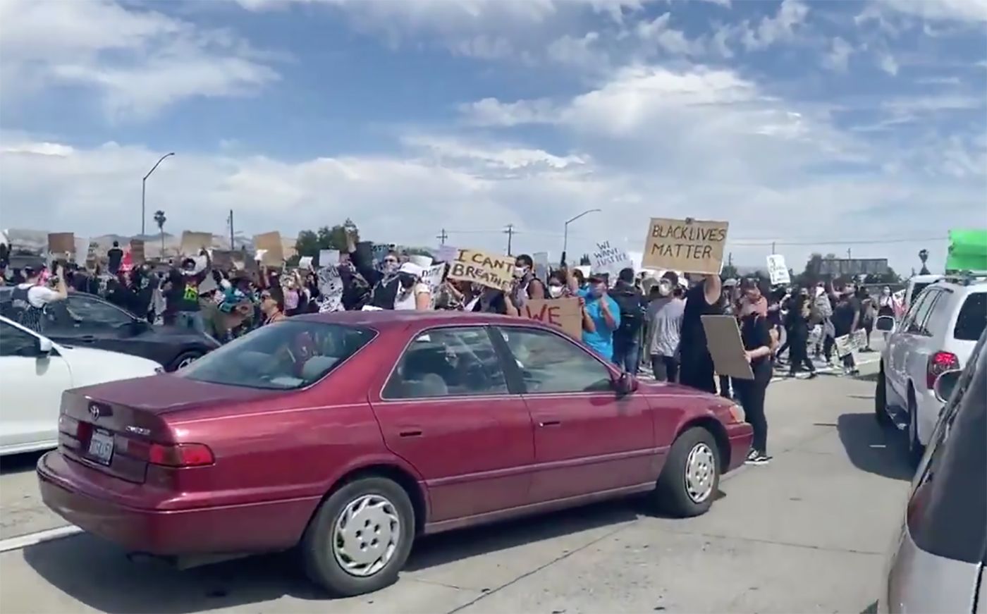 Activists Block Highway 101 In San Jose To Protest George Floyd Killing