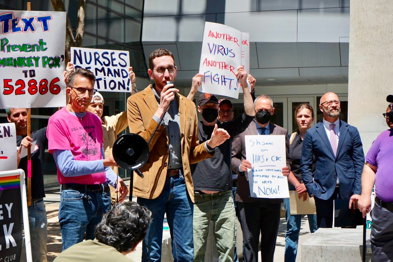 Local LGBTQ Groups Protest Outside SF Federal Building Over Monkeypox ...