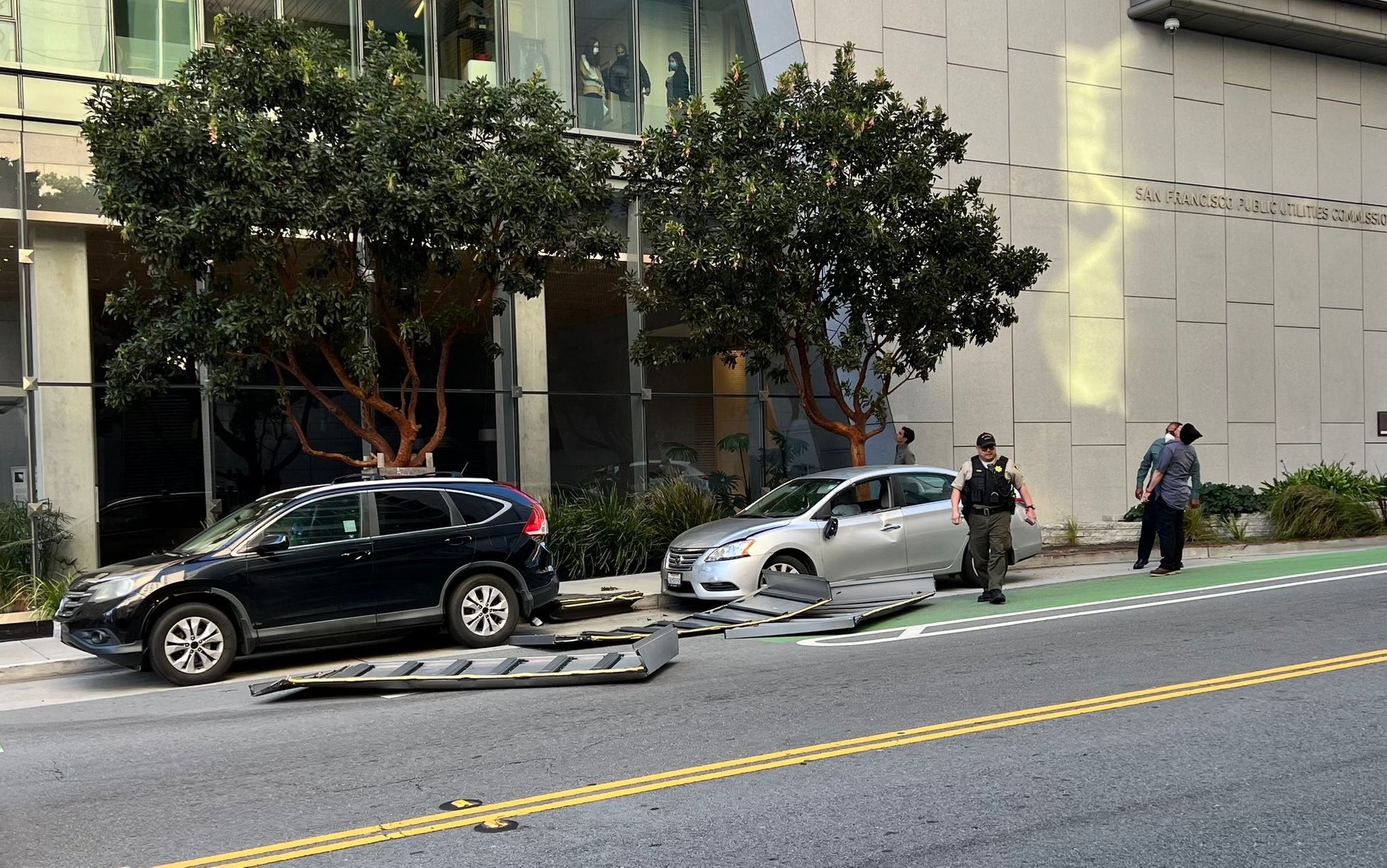 Wind Ripped Metal Panels Off the SFPUC Building Tuesday, Cars Smashed ...