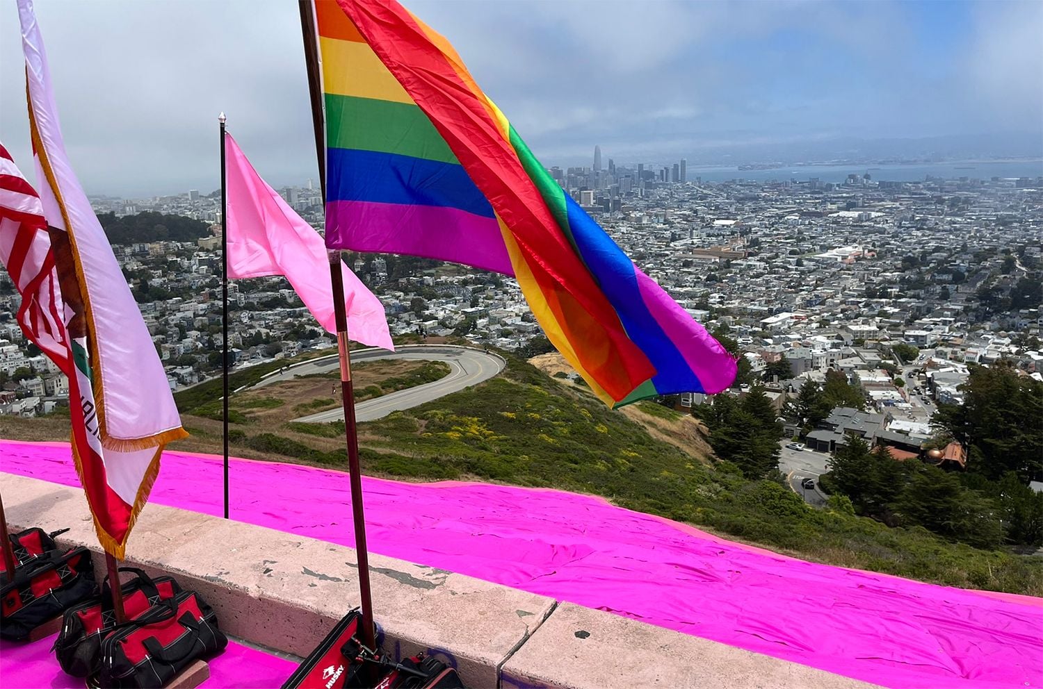 Day Around the Bay: The Pink Triangle Once Again Installed on Twin Peaks