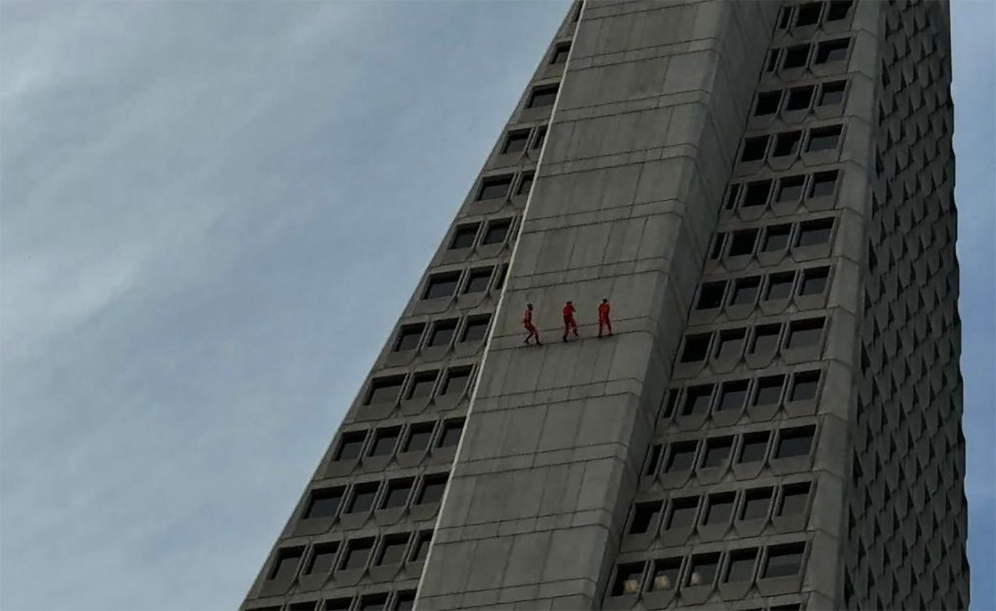 Three Members of Oakland-Based Aerial Dance Troupe Rappel, Dance Down ...