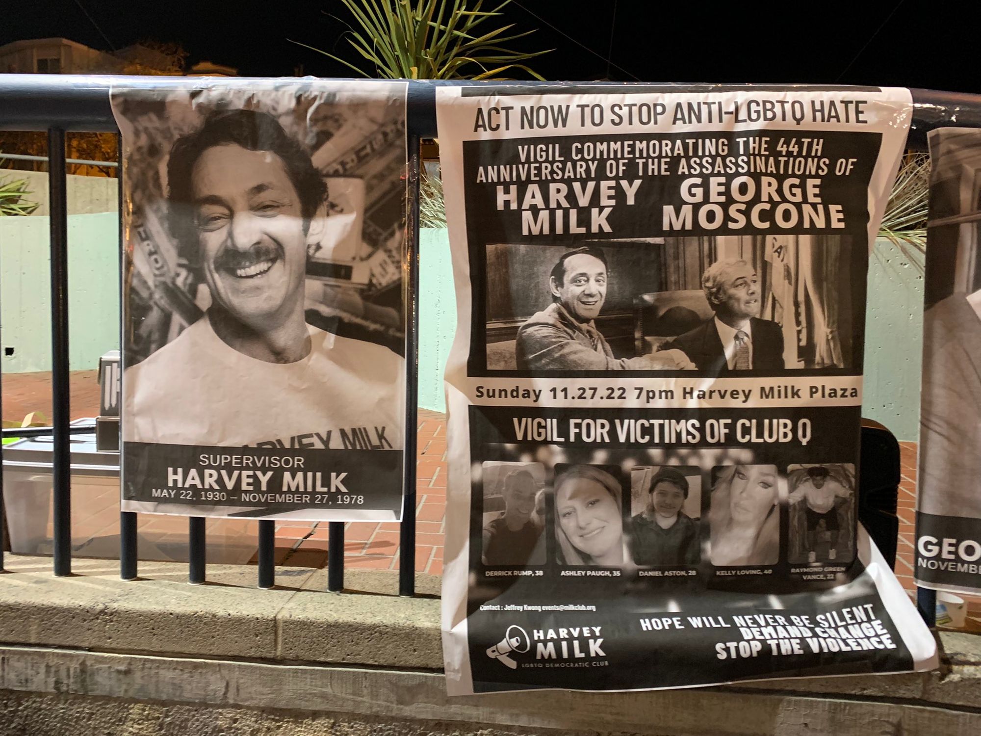 Monday Night Vigil to Mark 45th Anniversary of Harvey Milk and George ...