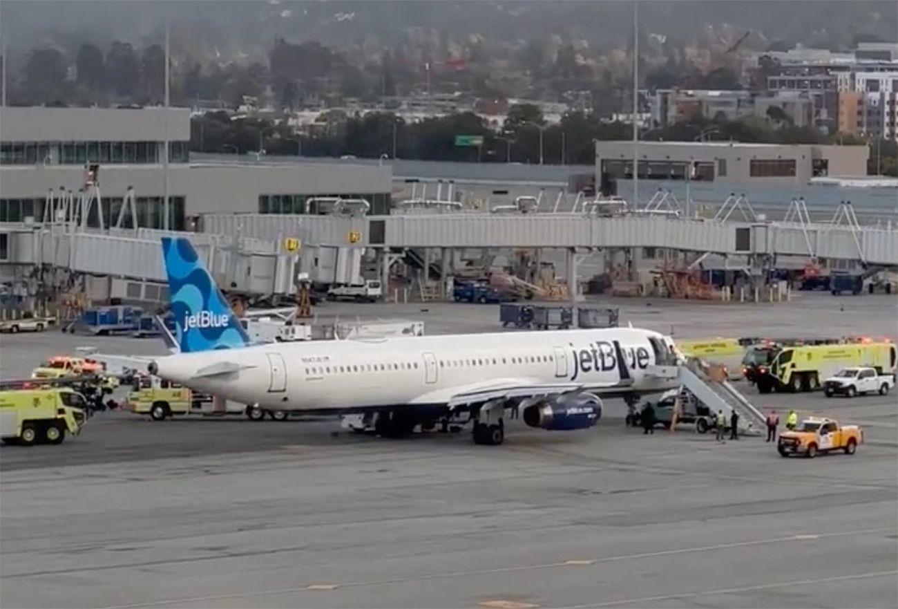 JetBlue Plane Collides With Pushback Vehicle at SFO, No One Injured