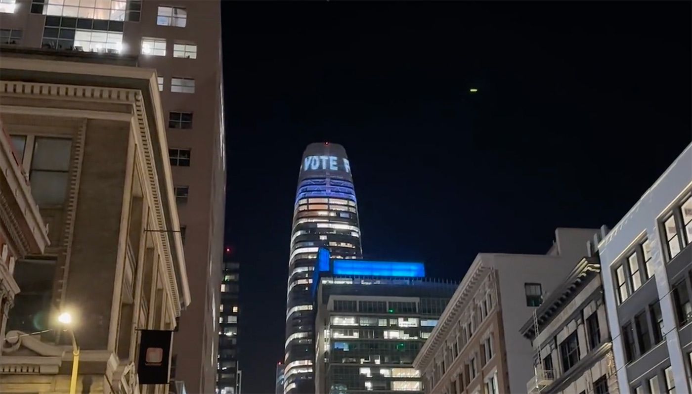 ICYMI: Salesforce Tower Had 'Vote For Tomorrow' Message Monday Night