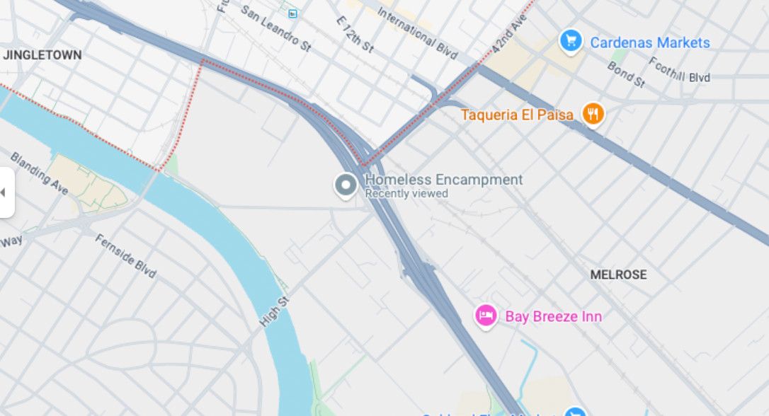Google Maps Lists an Oakland Homeless Encampment as “Homeless ...